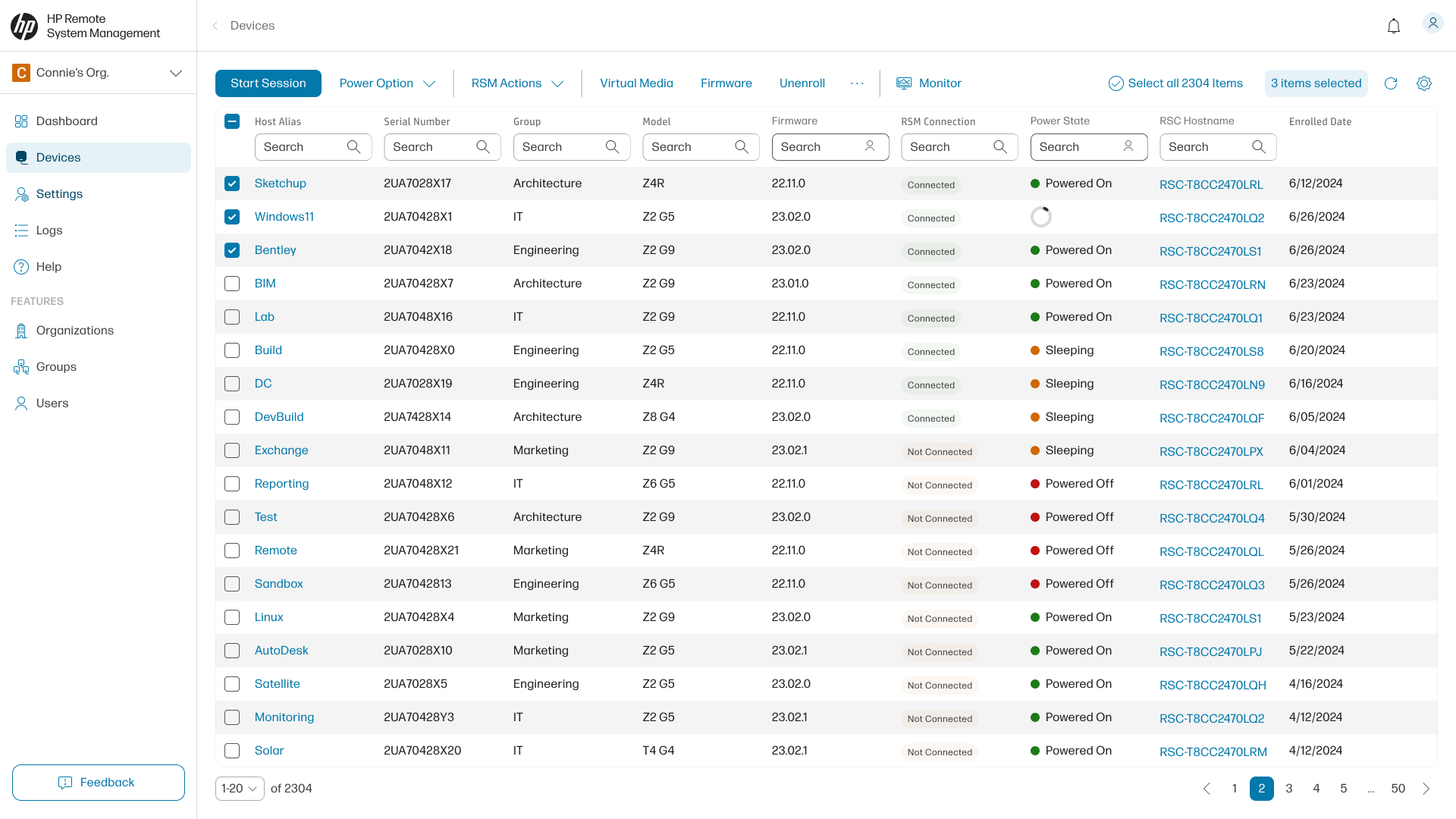 HP Remote System Management