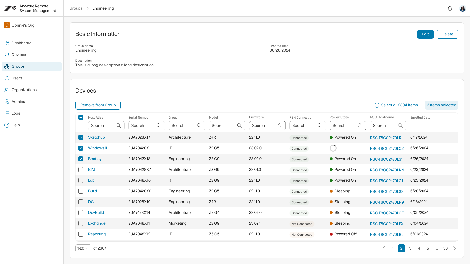 HP Remote System Management